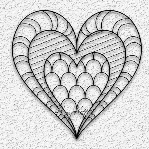 STL file CANDY HEART WALL ART MANDALA LOVE HOME DECOR 🍬 ・3D printing ...