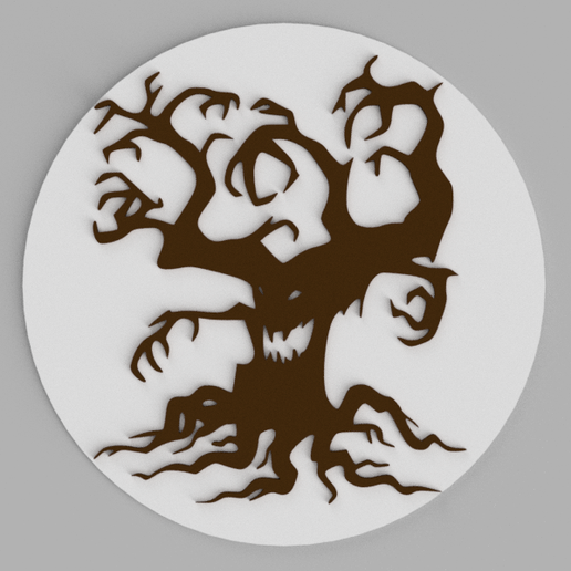 Free STL file Haloween Cursed Tree 2 Coasters 🌳 ・3D print object to ...