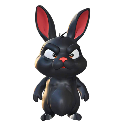 🐉 Grumpy Black Bunny - STL Printable・Archivo STL para Impresión 3D・Cults