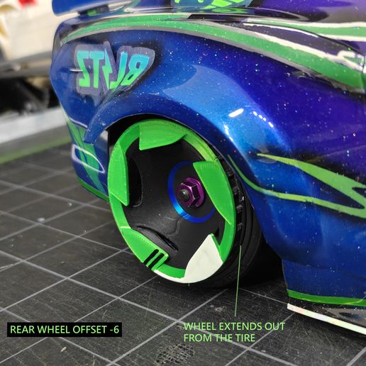 🛞 RAWC RC DRIFT STANG AERO-5-EXPERIMENTAL WHEEL / 6 & 9 OFFSET / 1:10 ...