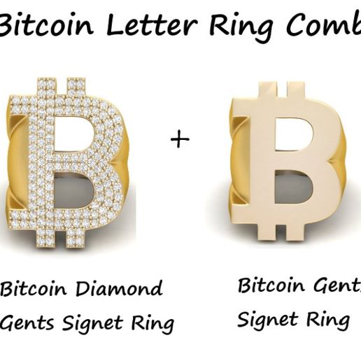 STL file Bitcoin Letter Ring Combo 💍 (OBJ)・3D printer design to ...
