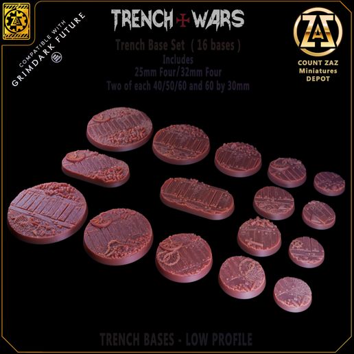 🎲 Trench Bases - 25mm 32mm 40mm 50mm 60mm and 30 by 60mm ( TRENCH ...