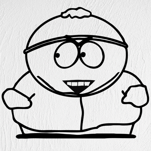 3D file Cartman, Kenny, Kyle, Butters and Stan from South Park 2D Wall ...