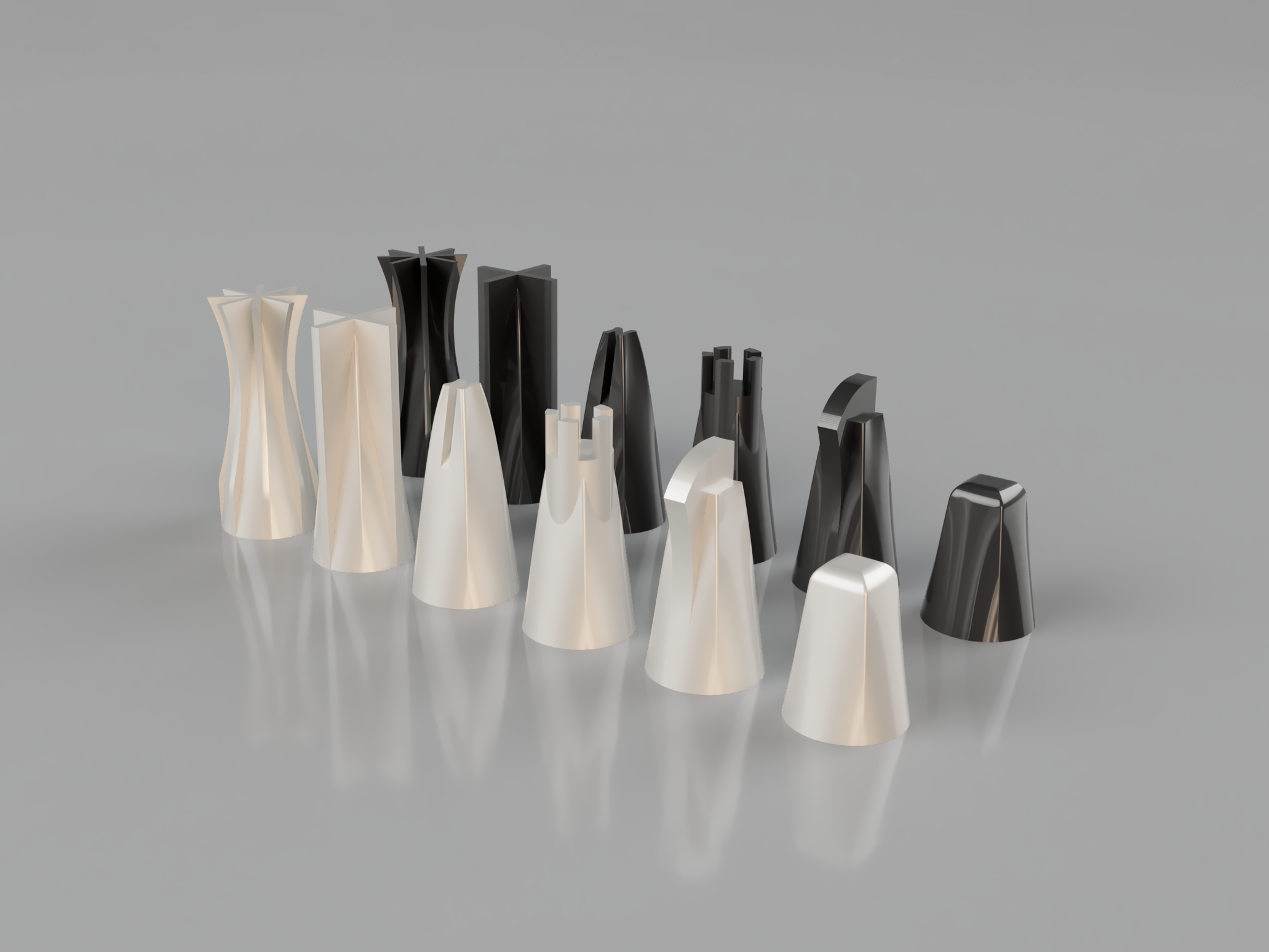 Download free STL file Modern Contemporary Chess Set • 3D printable ...