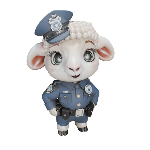 🚓 Police Sheep STL – Cute Animal Cop Figurine – 3D Printable Character ...