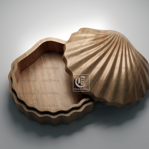 🐚 Sea Shell Jewelry Box - Files for CNC and 3D Printer・ 3D File for ・Cults