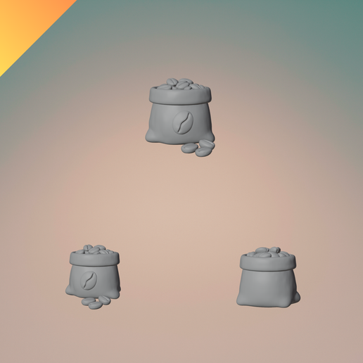 ☕ Coffee Bean Sack with Beans – STL and GLB for 3D Printing・ STL File ...
