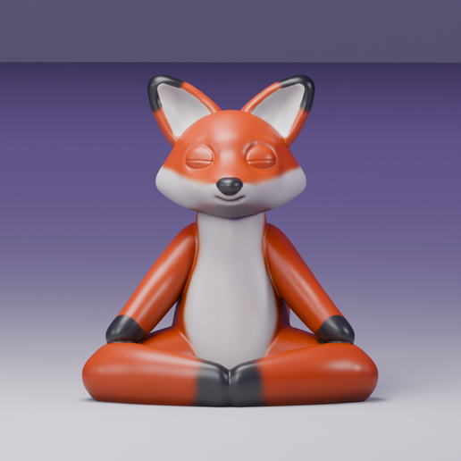 STL file Cute meditating Fox | yoga | aesthetic 🦊 ・3D printable model ...