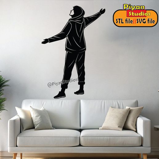 👦 Happy young boy Wall art svg, STL file・ STL File for 3D printing・Cults