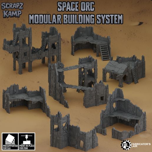 🏗️ Modular Building System - Space Orks・ 3D File for 3D printing・Cults