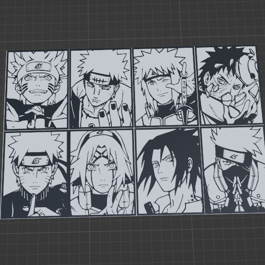 👾 Naruto Stencil Pack・ 3D File for ・Cults