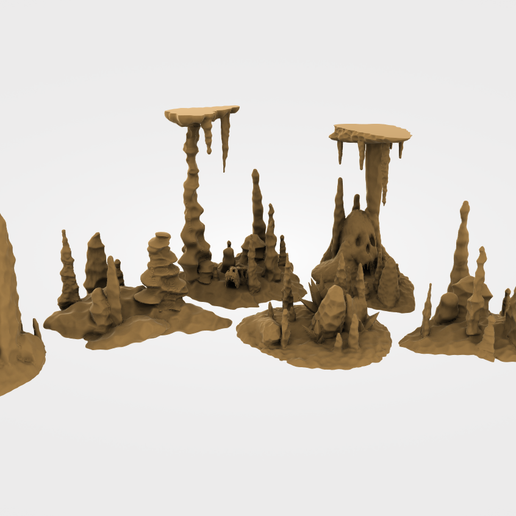 🪨 stalactites and stalagmite cave scenery・ STL File for ・Cults
