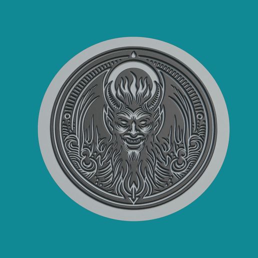 3D file Devil Medallion 😈 ・3D printing idea to download・Cults