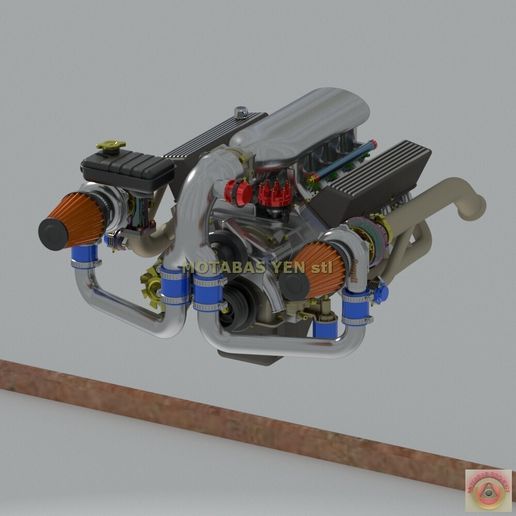 🚙 FORD 427 TURBO - ENGINE・ STL File for 3D printing・Cults