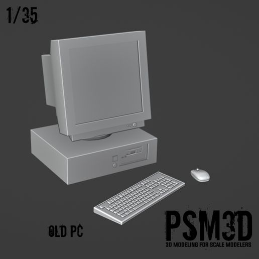 👴 PC OLD COMPUTER - 1/35 SCALE WEAPON HIGH QUALITY DIORAM・ STL File for ...