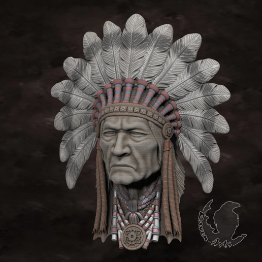 🎨 INDIAN CHIEF WALL ART & MASKS・ STL File for 3D printing・Cults