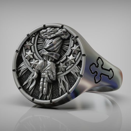 Manus Dei hand of God blessing signet ring・ 3D File for 3D printing・Cults