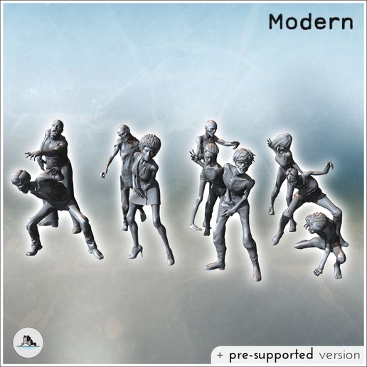 👴 Set of ten post-apocalyptic mutant-infected zombies (1) - Medieval ...