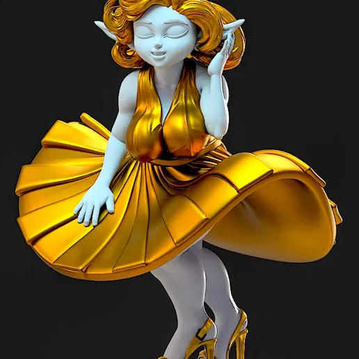 👺 Marilyn Monroe pero Goblin ( NSFW y SFW)・Archivo STL para Impresión 3D・Cults