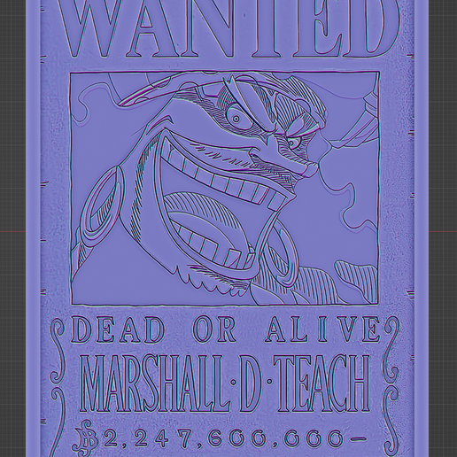 💬 black beard/marshall d. teach wanted poster - one piece・ STL File for ...