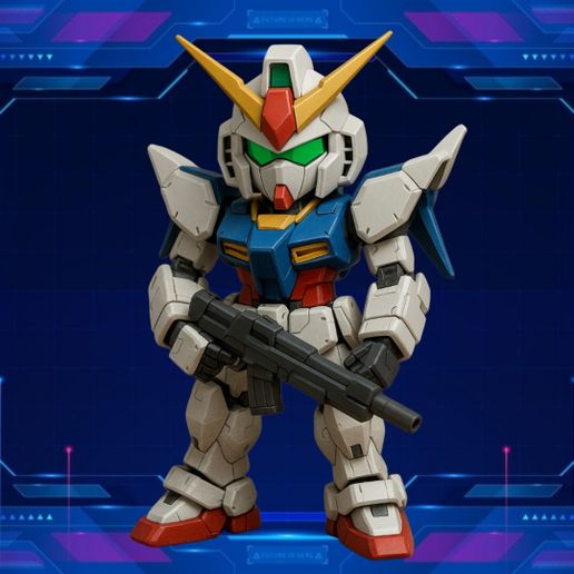 🔫 Chibi Mecha Pack (STL) - 4 Gundam-Style Robots with Weapons - 3D ...