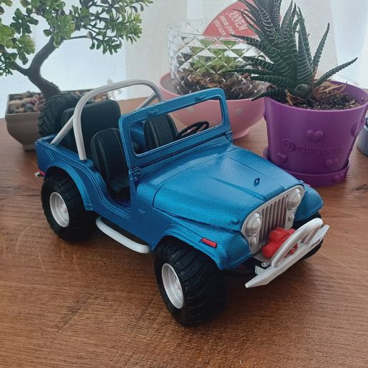 🚚 Moving Jeep CJ5 – Realistic 3D Printable Model with Rotating Wheels ...