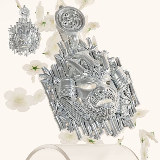 🗡️ Samurai pendant・Бесплатный STL для 3D-печать・Cults