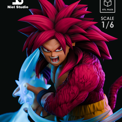 👾 Goku Super Saiyajin 4 (SSJ4)・ 3D File for 3D printing・Cults