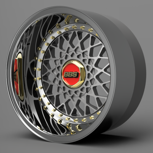 🛞 1/24 18" BBS RS with Yokohama style tires・ STL File for ・Cults