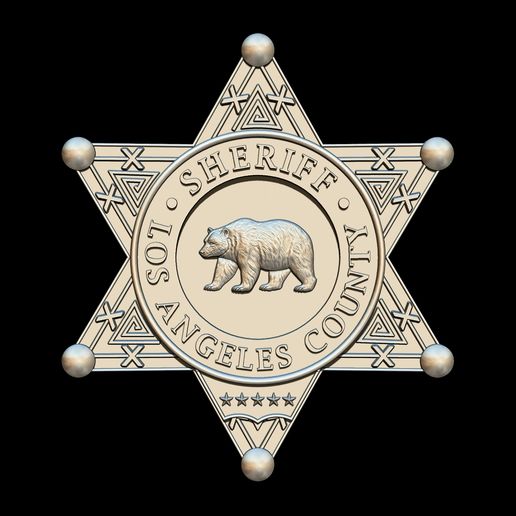 📛 Los Angeles County Sheriff badge 3D STL for CNC・ STL File for 3D ...