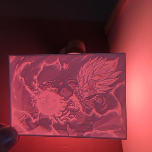 Archivo STL Vegeta final flash Card Lithophane 🔦 ・Modelo para descargar y imprimir en 3D・Cults