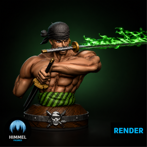 🆓 FREE Roronoa Zoro Bust (10cm) | Premium One Piece Anime STL File・Free ...