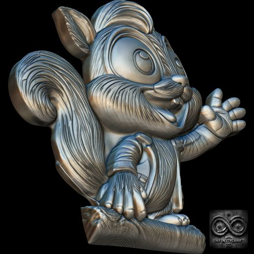 📁 Cartoon Squirrel Relief STL file for 3d printing or CNC・Free STL File ...