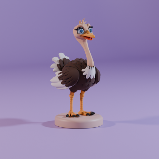 🐉 Cartoon Ostrich Stylized・ STL File for 3D printing・Cults