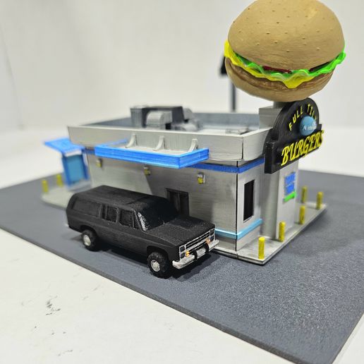 🏘️ HO SCALE / FAST FOOD RESTAURANT / DRIVE THRU・ STL File for ・Cults