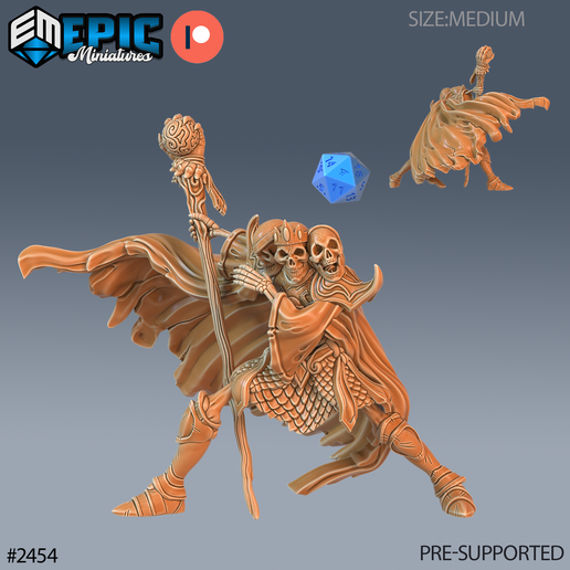 3D file Skeleton Skull King Fighting ‧ DnD Miniature ‧ Tabletop ...
