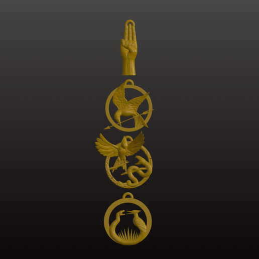 🔣 Hunger Games Symbols Keychain Set・Archivo STL para Impresión 3D・Cults