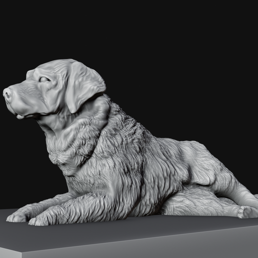 STL file labrador lying down stl ⬇️ ・Design to download and 3D print・Cults