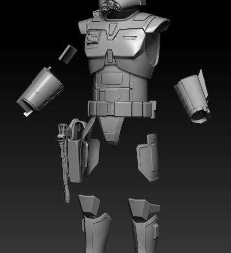 Imperial Super Commando One12 Scale armor 3d print stl files 3D print ...