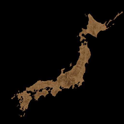 🗺️ Topographic Map of Japan – 3D Terrain・ 3D File for 3D printing・Cults