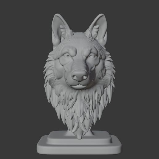 🐺 Wolf Head Bust 3D Model - Bust STL Printable・ STL File for 3D printing・Cults