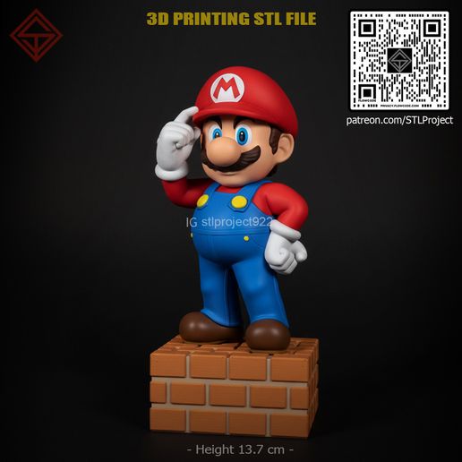 🗿 Mario・ 3D File for 3D printing・Cults