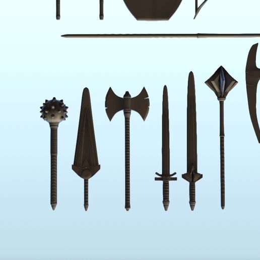 🔫 Set of Medieval weapons (1) - Medieval fight war guns axe cleaver bow ...