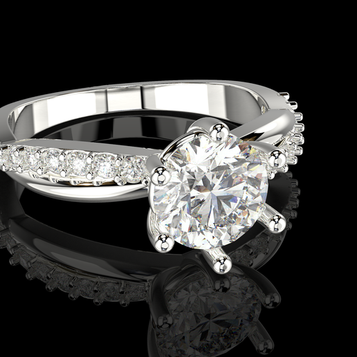 STL file Engagement twisted SOL ring- Stones-1ct-6mm - printable STL 💍 ・Design to download and ...