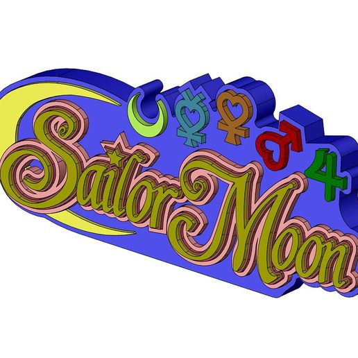 Fichier STL Logo Sailor Moon 🌙 ・Modèle à télécharger et à imprimer en ...