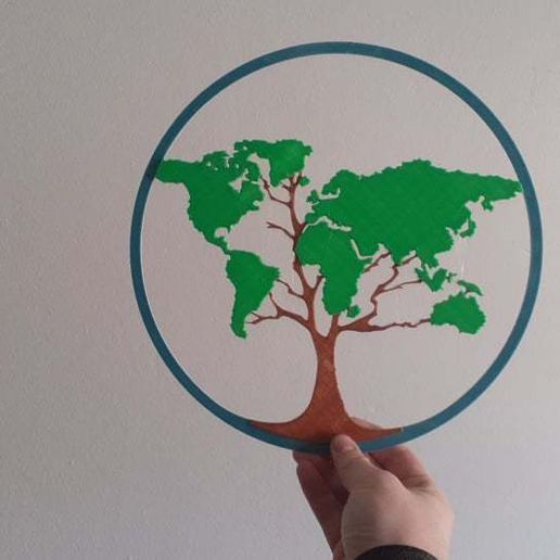 Free 3D file TreeWorldMap ( Multi Colour / Topological ) 🎨 ・Template to ...