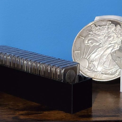 STL file 1oz Silver Bar Display Holder and Organizer 🪞 ・3D printing ...