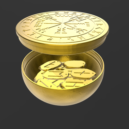 🔝 Runes Container with screw top and runes・ STL File for 3D printing・Cults