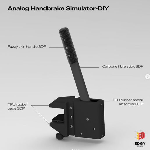 STL file Analog Handbrake Simulator for PC 🚁 ・Model to download and 3D ...