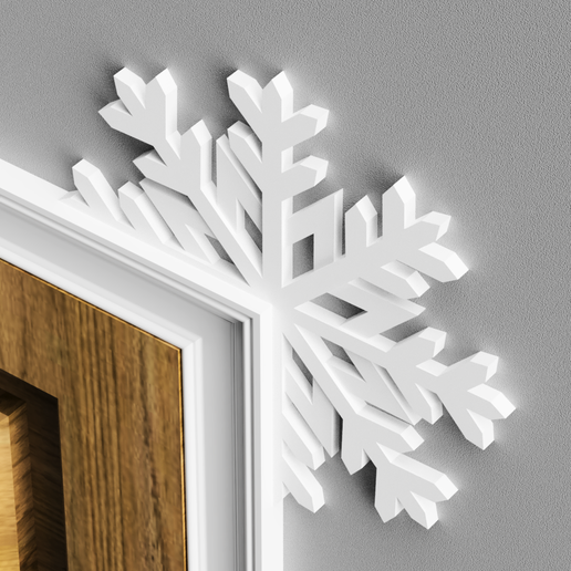 ️ Snowflake Door Topper・ 3MF File for 3D printing・Cults